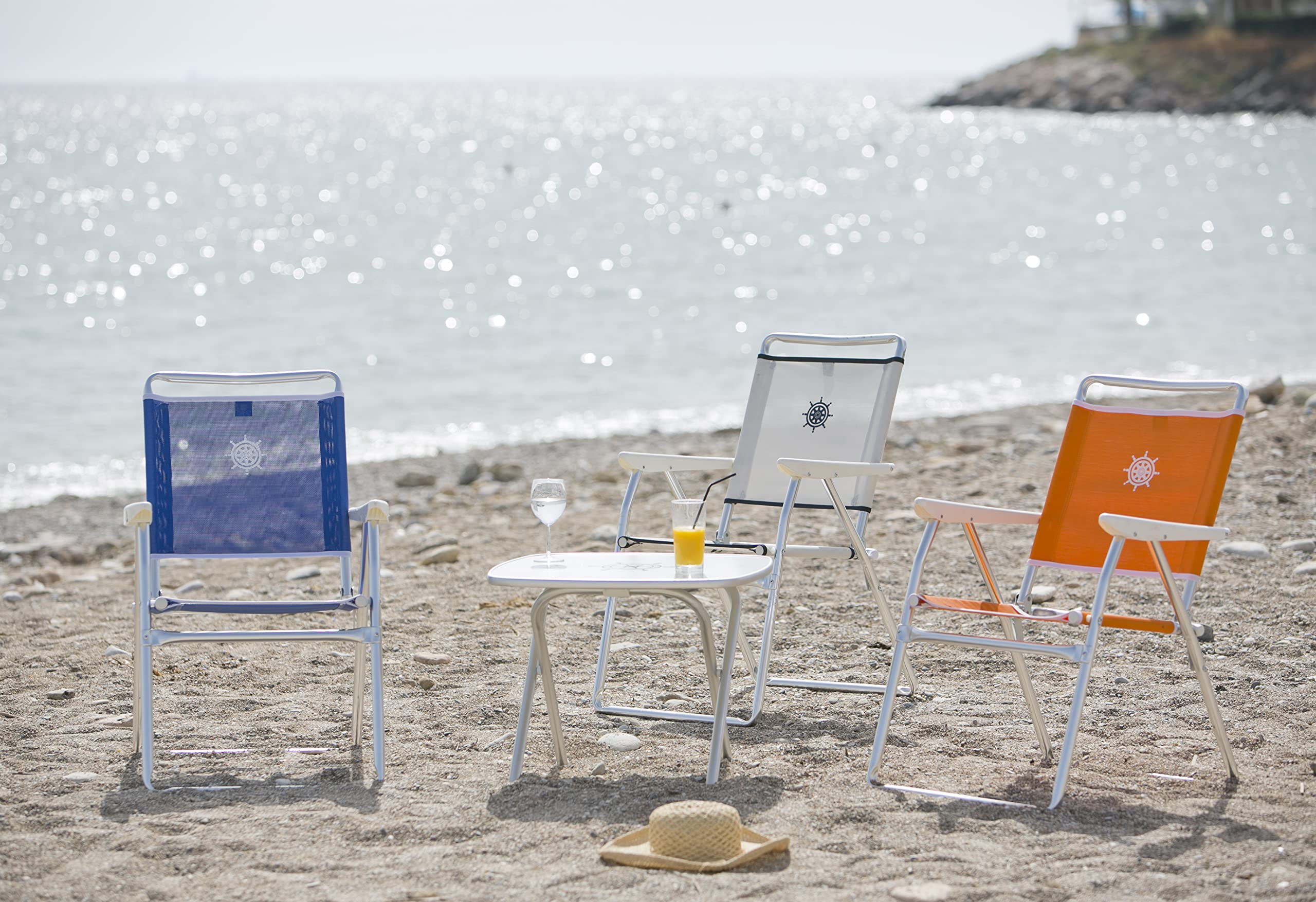 FORMA MARINE Boat Chairs White Vinyl MESH Deck Folding Marine Aluminum Furniture Set of 2 M100PW