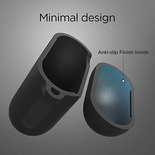 Spigen Silicone Fit Designed for Apple Airpods Case Cover for Airpods 1 & 2 [Front LED not Visible] - Black