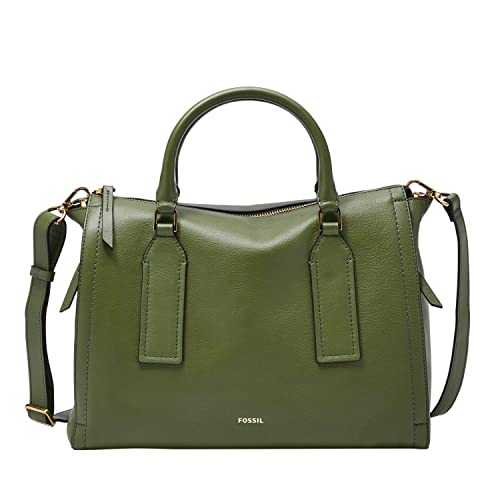 Fossil Women's Parker Leather Satchel Purse Handbag, Tarragon (Model: ZB1708374)