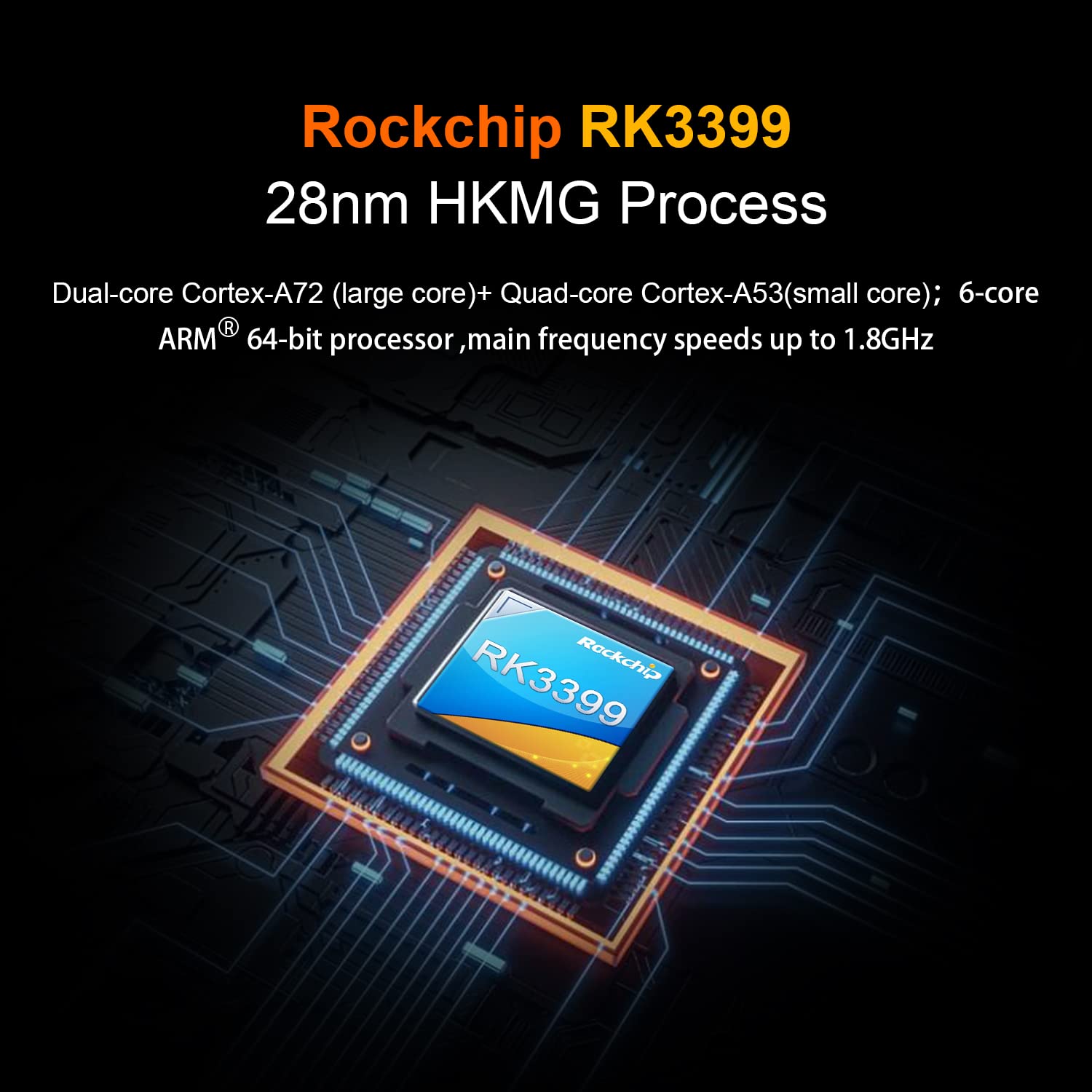 Orange Pi 4 LTS 4GB+16GB Rockchip RK3399 6 Core ARMR 64 Bit Single Board Computer with 16GB eMMC, Dual WiFi+BT 5.0,Open Source Support for Android,Ubuntu,Debian OS(4GB+Case+Power Supply)