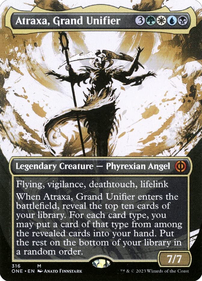Magic: the Gathering - Atraxa, Grand Unifier (316) - Borderless - Foil - Phyrexia: All Will Be One