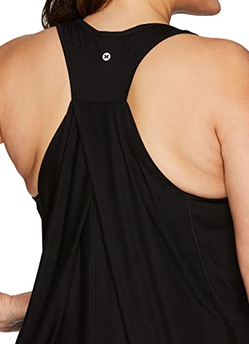 RBX Active Women's Plus Size Fashion Flowy Yoga Workout Tank Top Tunic S21 Black 3X