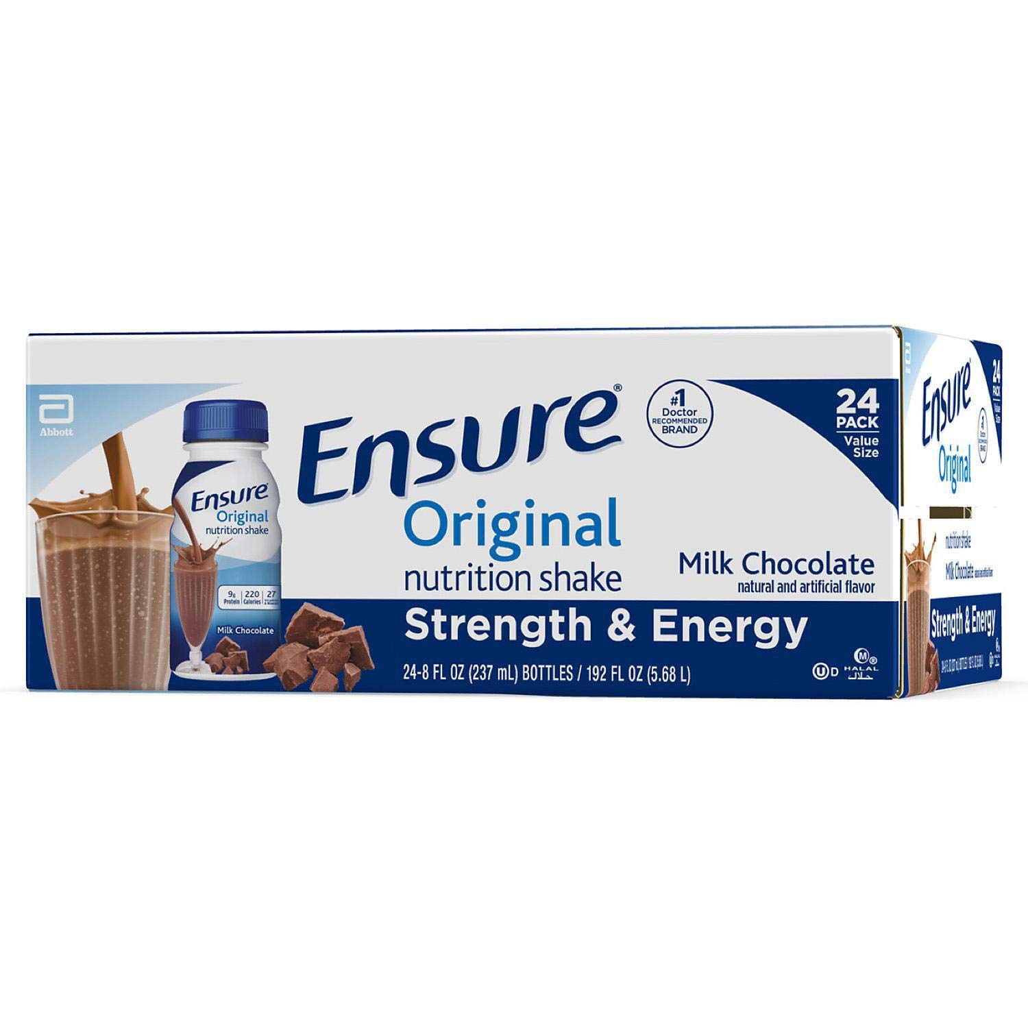 Ensure Complete Balanced Nutrition Shake, Creamy Milk Chocolate, #50462 - 8 Oz, 24 Ea/case