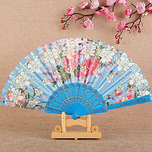 Folding Fan Vintage Pattern Chinese Style Hand Held Fans Silk Plastic Folding Fans Summer Wedding Party Fan Elegant Pattern Pocket Gift (8) (4)