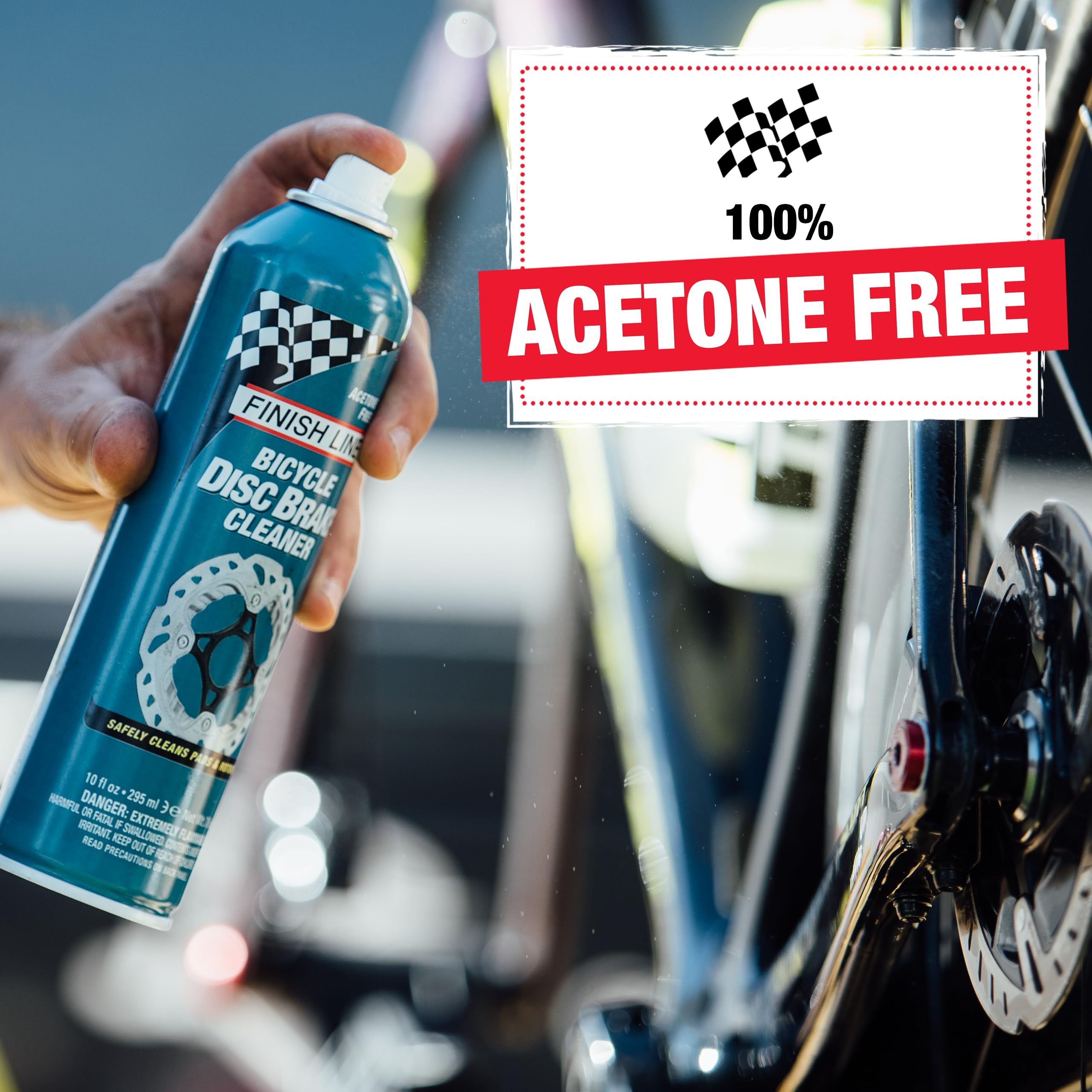 Finish Line Bicycle Disc Brake Cleaner Aerosol, 10 oz, Gray