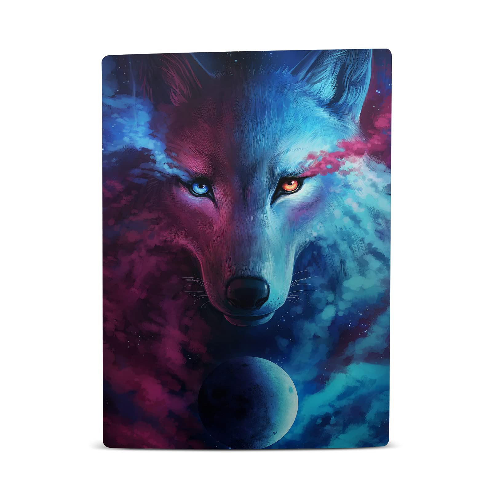 Head Case Designs Officially Licensed Jonas JoJoesArt Jödicke Wolf Galaxy Art Mix Vinyl Faceplate Sticker Gaming Skin Case Cover Compatible with Sony Playstation 5 PS5 Digital Edition Console