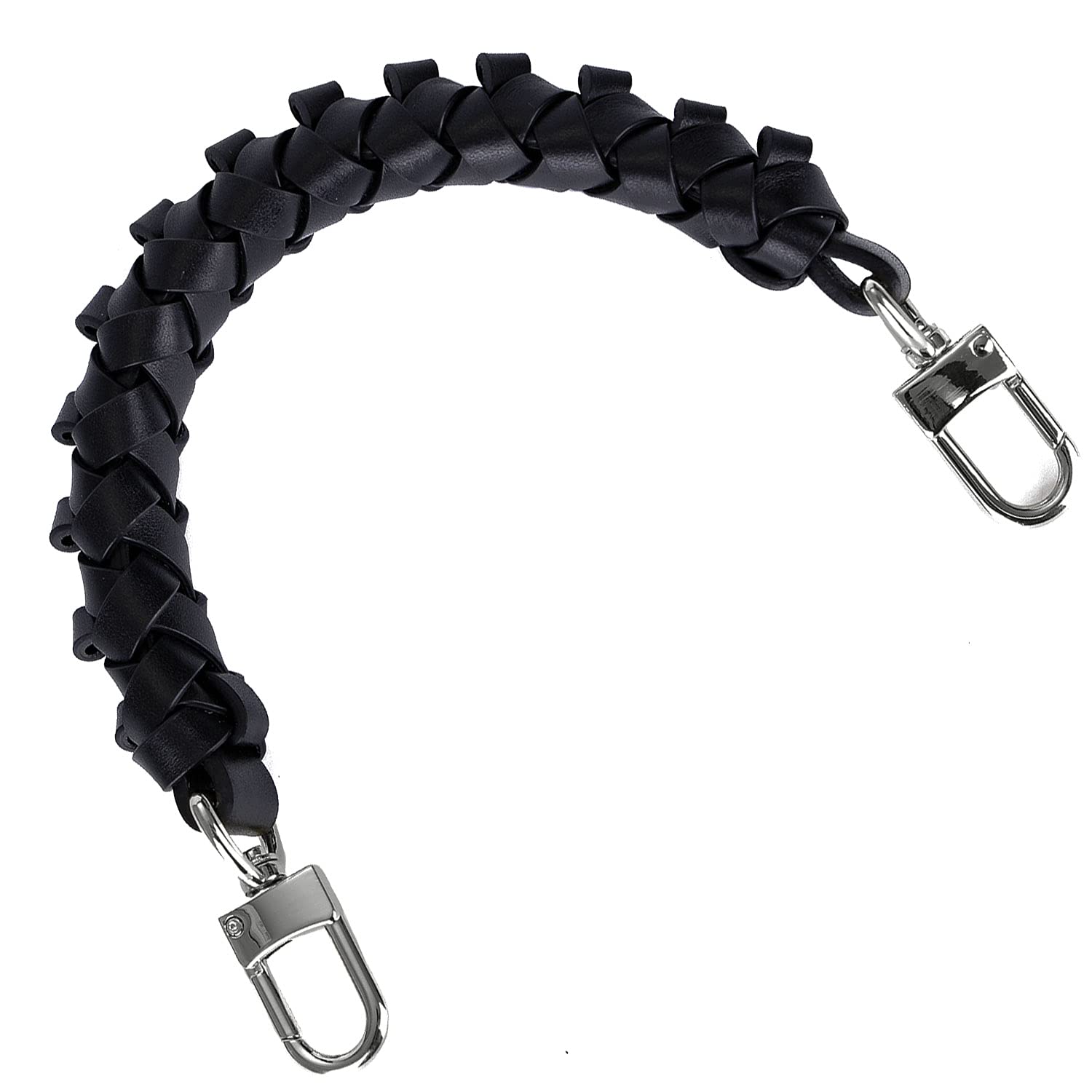 Genuine Vachetta Leather Braided Handle Compatible for Beaubourg Hobo Top Handle Neonoe Strap (16" L, Black)