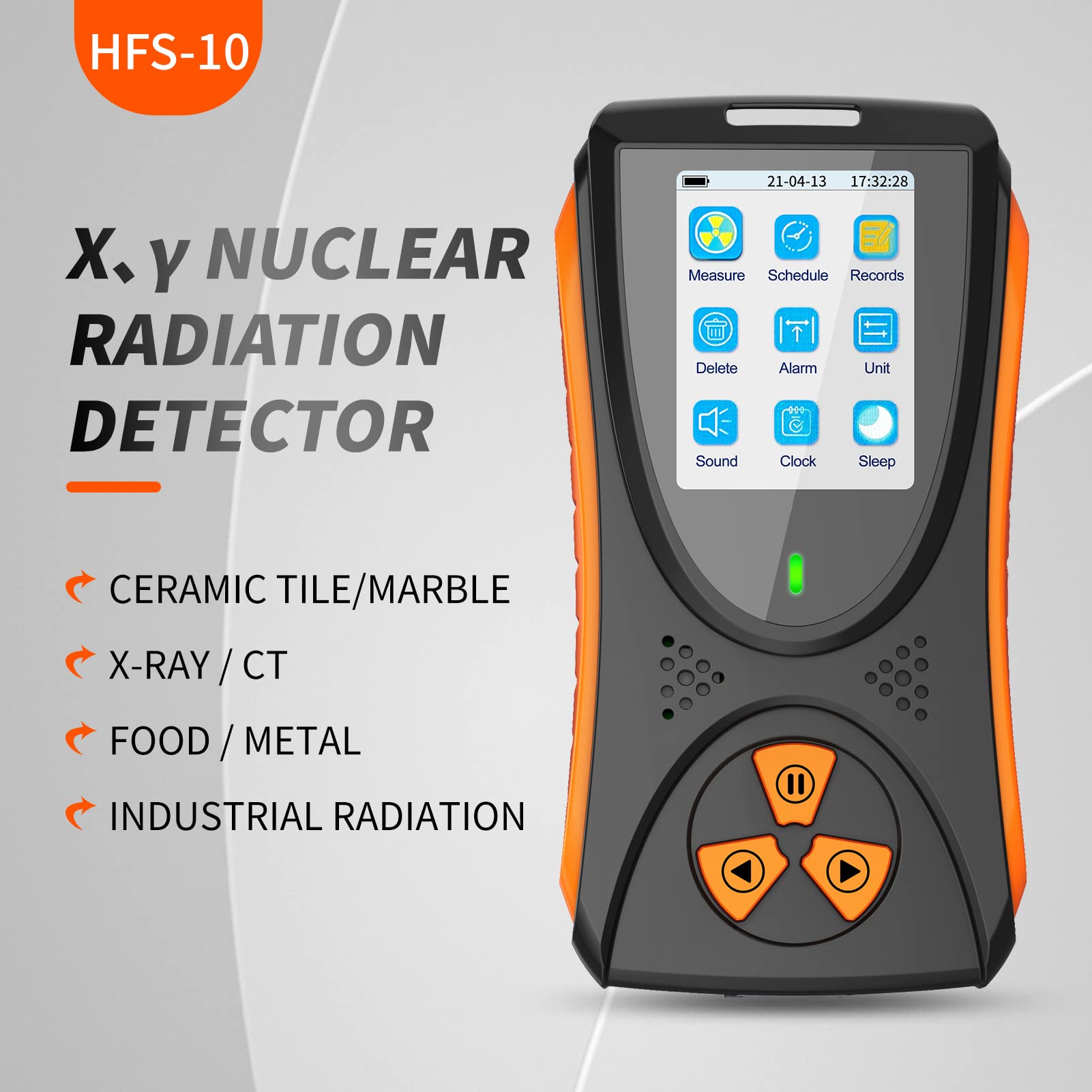 Geiger Counter Nuclear Radiation Detector,CHNADKS Upgraded Monitor Dosimeter,Rechargeable Beta Gamma X-ray Portable Handheld Radiation Monitor with LCD Display
