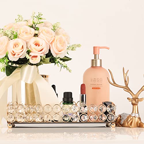 Perfume Trays for Dresser,Modern Skincare Crystals Mirrored Tray, Small Glass Tray, Mirror Vanity Trays Perfume Organizer Trays for Makeup,Jewelry,Cosmetic, Home Decor Counter Perfume Tray