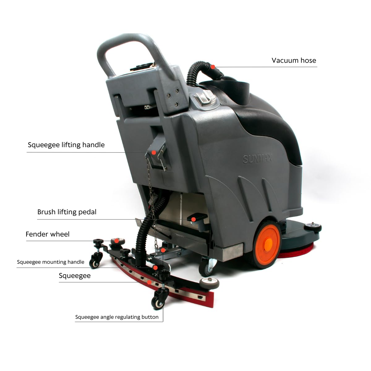 RT50D+ 22" Width Self-Propelled Floor Scrubber Dryer Machine with Traction Drive, 14.5 Gal Sewage Tank, 36,000 sqft/h, 3.5 hours Fast Charging