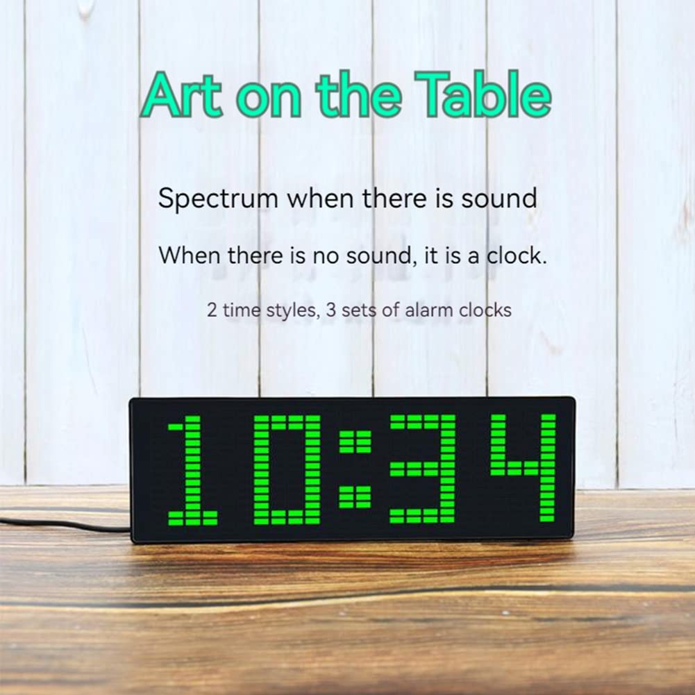 Led Music Spectrum Display,Voice-Activated Pickup Music Rhythm Lights,1624RGB Pickup With 12 Display Modes, 7 Color Modes, Creative Colorful LED Ambient Light black Spectrum voice + wire control