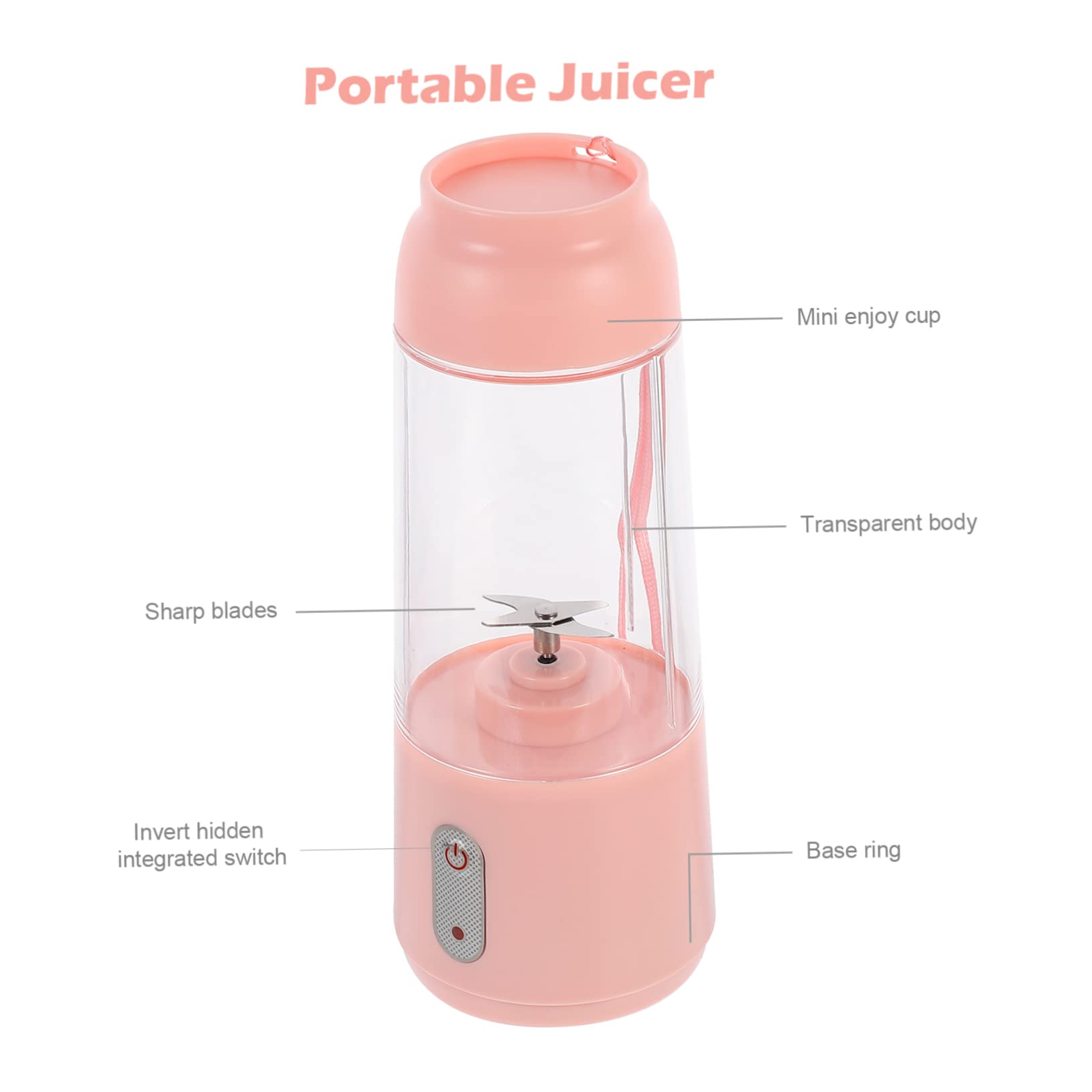 Holibanna 1 Set multifunctional juicer cup individual juicer cup blender shake mixer mini blender USB orange juicer maker travel Stainless steel portable machine