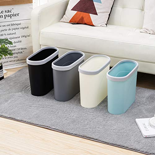 VOSAREA Slim Garbage can Waste Basket Can for Waste bin Trash Basket Slim can Narrow Spaces Plastic Plastic Garbage Plastic Garbage can