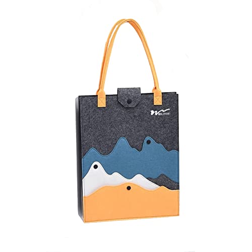 W WELCOYSINE Reusable Felt Bag Shopping Basket Storage Wood Log Carrier for Hospital, Shopping, Beach, Travel (DARK GREY-01 )