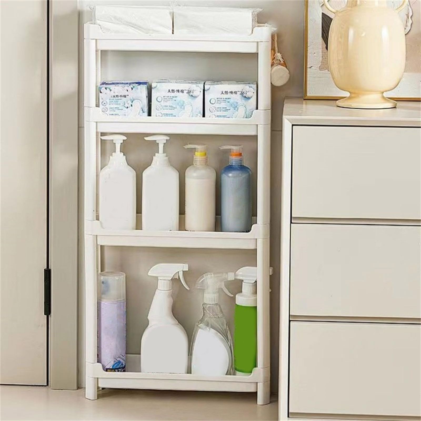 PMFACE Bathroom Door Storage Shelf Multilayered Bathroom Accessory Rack Water Plastics Storage Solution