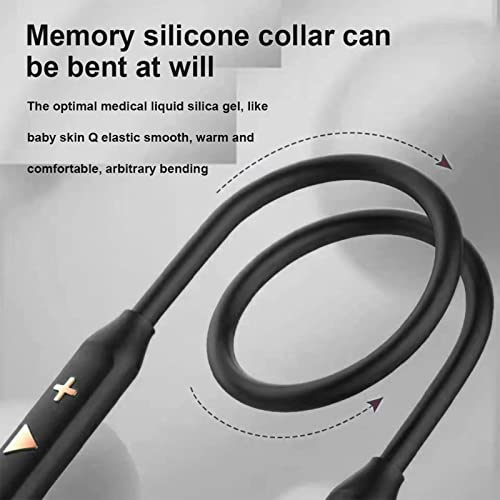 Kimanli Neckband Earbuds, Wireless 5.1 Bluetooth HD Stereo HeadphonesNoise Cancelling Mic Headset Halter Neck Hanging Design Earbuds with Flashlight for Sport Working