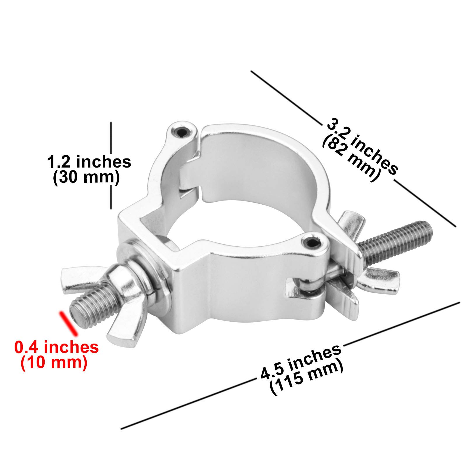 GBGS 8 Pack O-Clamp 2 Inch Lighting Mount Aluminum Alloy Finish Heavy Duty 220 Pound, TUV Certificated