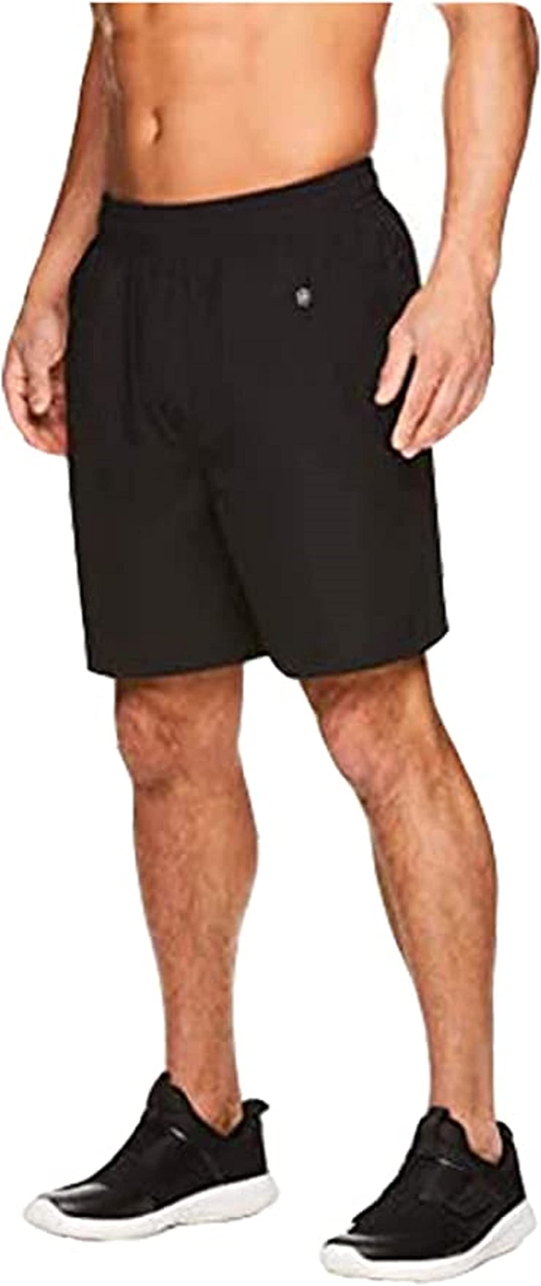 Gaiam Men's Yoga Shorts - Athletic Gym Running and Workout Shorts with Pockets - Black Heather, X-Large