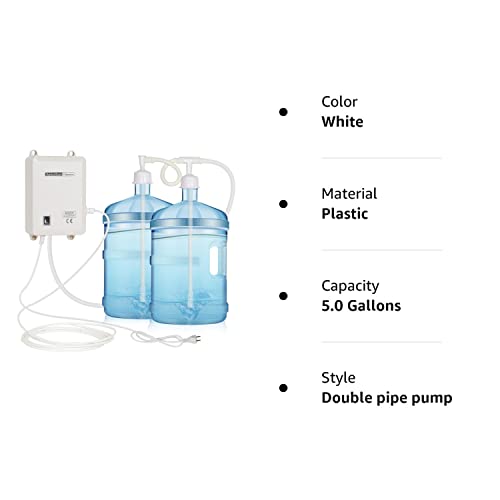 LIYUAN Bottle Water Dispensing System with Double Inlets 5 Gallon Water Jug Pump 5Gal Electric Water Dispenser Automatic Refrigerator Ice Maker Water Dispenser Pump for Home and Kitchen