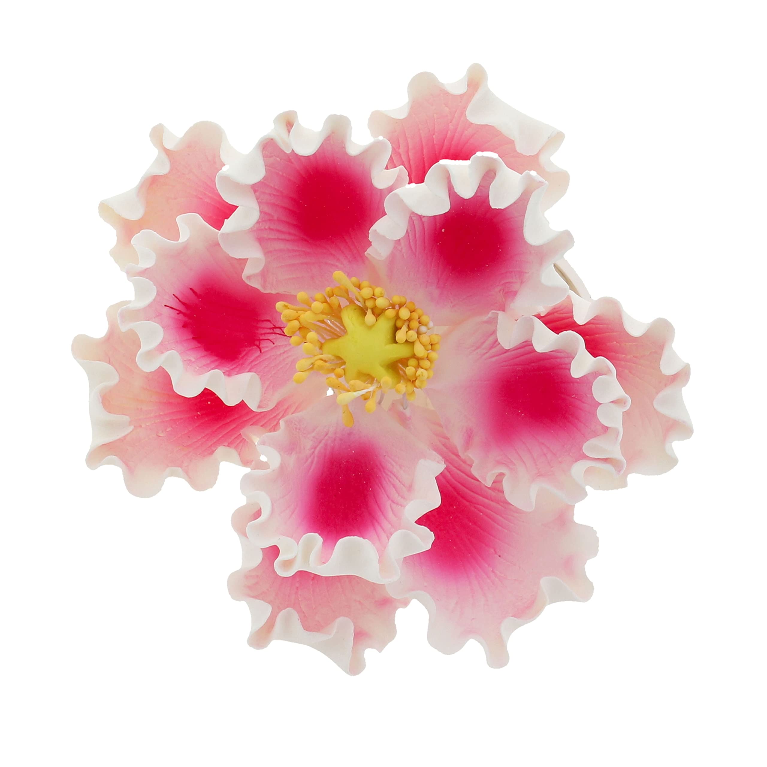 Global Sugar Art Peony Sugar Cake Flowers Pink with White Deluxe, 1 Count by Chef Alan Tetreault