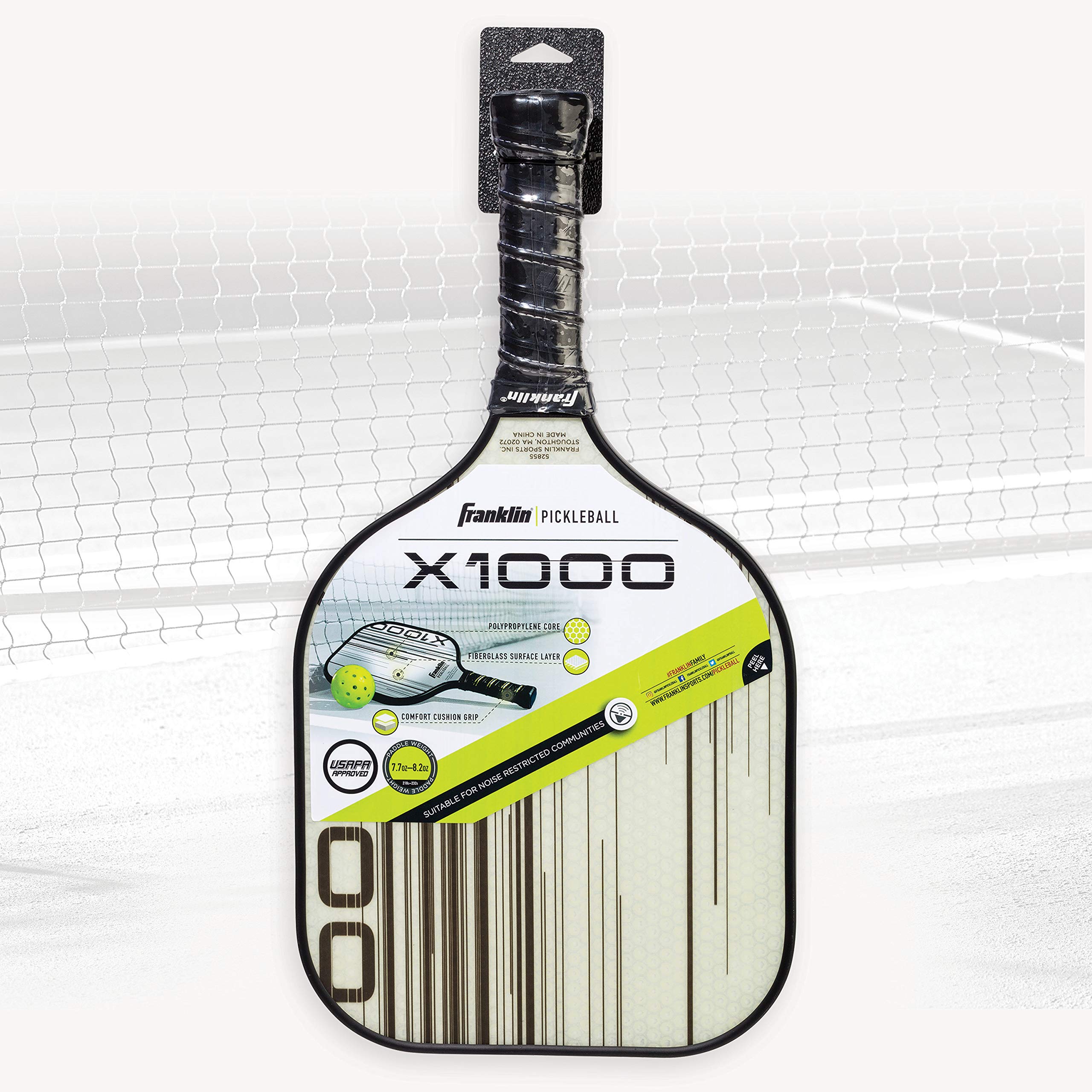 Franklin Sports Pickleball Paddle - X-1000 Polypropylene Core Pickleball Racket - Official USA Pickleball (USAPA) Approved Pickleball Paddle - Lightweight Pro Racket - 8mm Thick Core,White