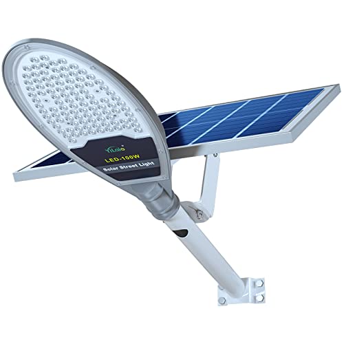 YiLaie Solar Street Light, Large Area Super Bright Long Time Outdoor Lighting Waterproof Solar Powered Street Light, Lighting for Driveway Barn Yard and Places Without Power, No Cable Laying Required