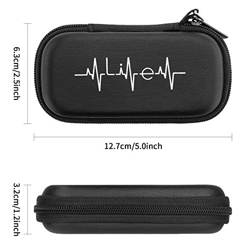 YINKE Case for AliveCor Kardia Mobile Heart Monitor EKG/Wireless 6-Lead EKG, Travel Case Protective Cover Storage Bag (Black)