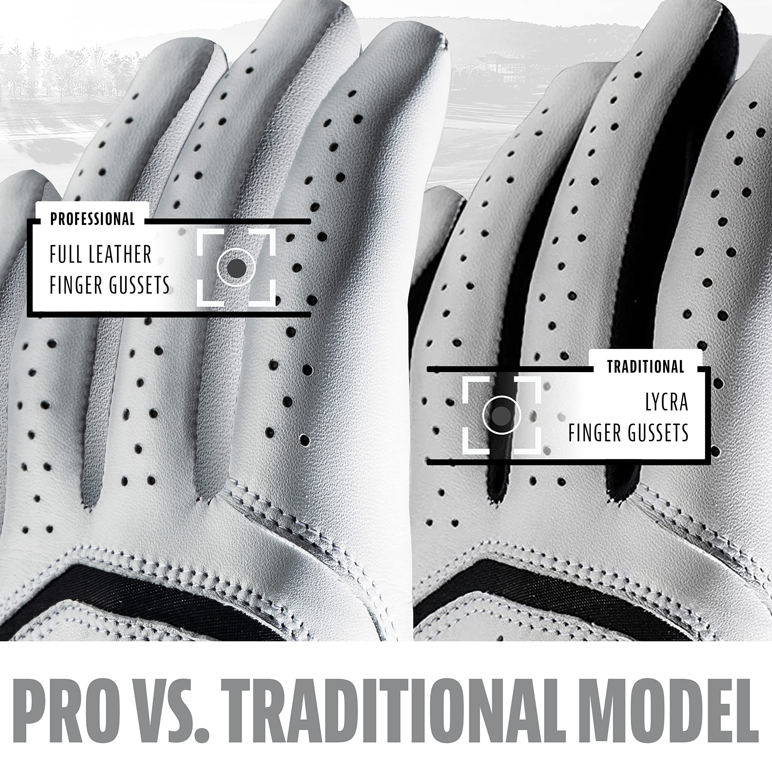 Franklin Sports Golf Glove - Pro Golf Gloves - Premium Leather Golfing Glove - Maximum Grip - White - Right Hand Glove - Adult Large