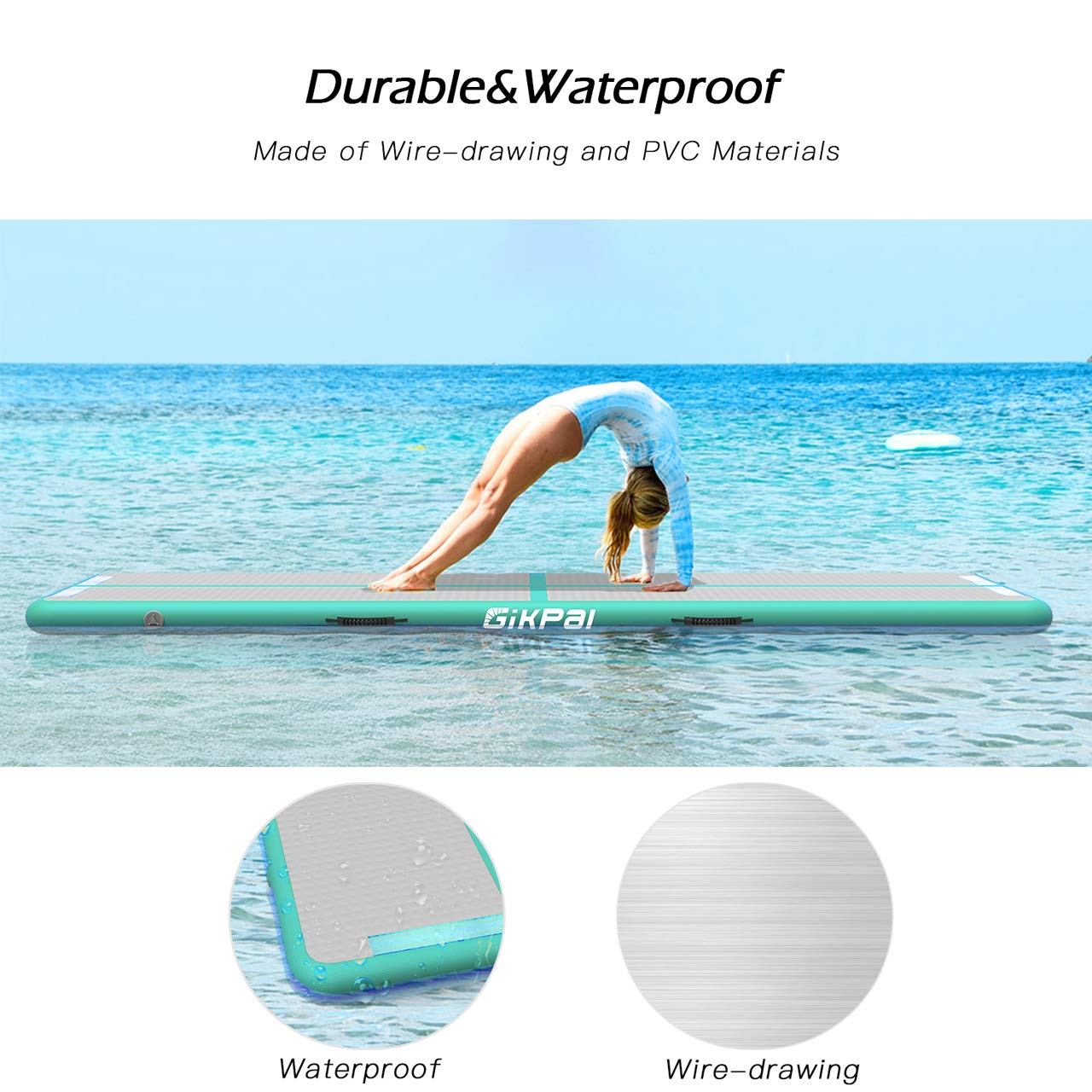 Fostoy Air Tumble Track Set Inflatable Gymnastics Mat with Electric Air Pump for Practice Gymnastics, Tumbling,Parkour, Home Floor