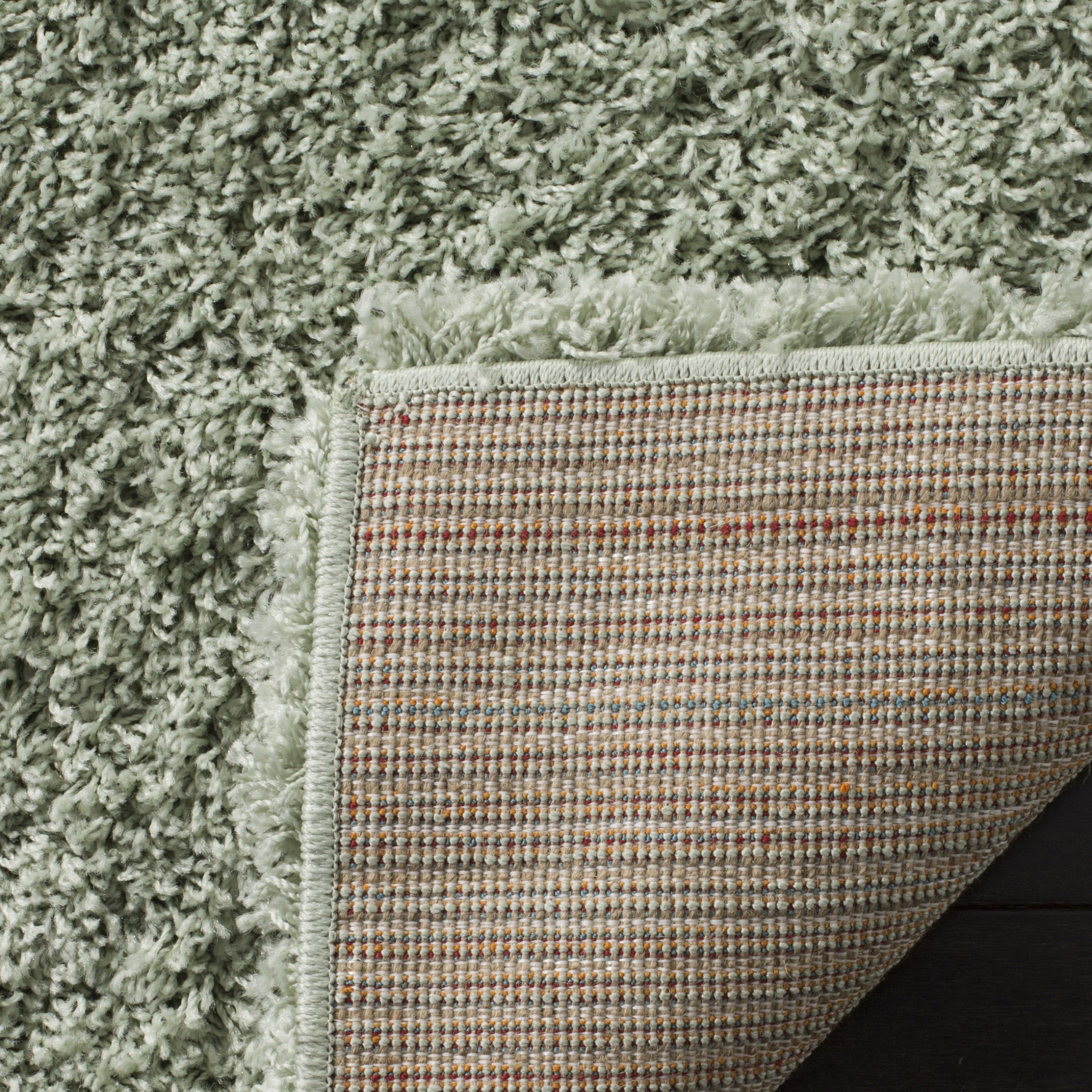 SAFAVIEH Laguna Shag Collection Area Rug - 8' x 10', Light Sage, Solid Design, Non-Shedding & Easy Care, 2-inch Thick Ideal for High Traffic Areas in Living Room, Bedroom (SGL303V)