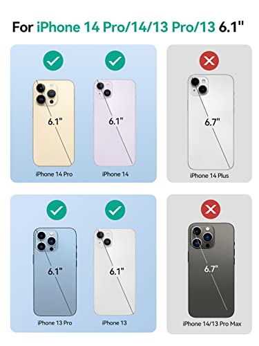 NEWDERY 10000mAh Battery Case for iPhone 14/14 Pro/13/13 Pro, Wireless Charging & Wired Earphone & Sync-Data Supported, Portable Extended Charger Case for iPhone 14/13 Pro, 6.1 inch Black