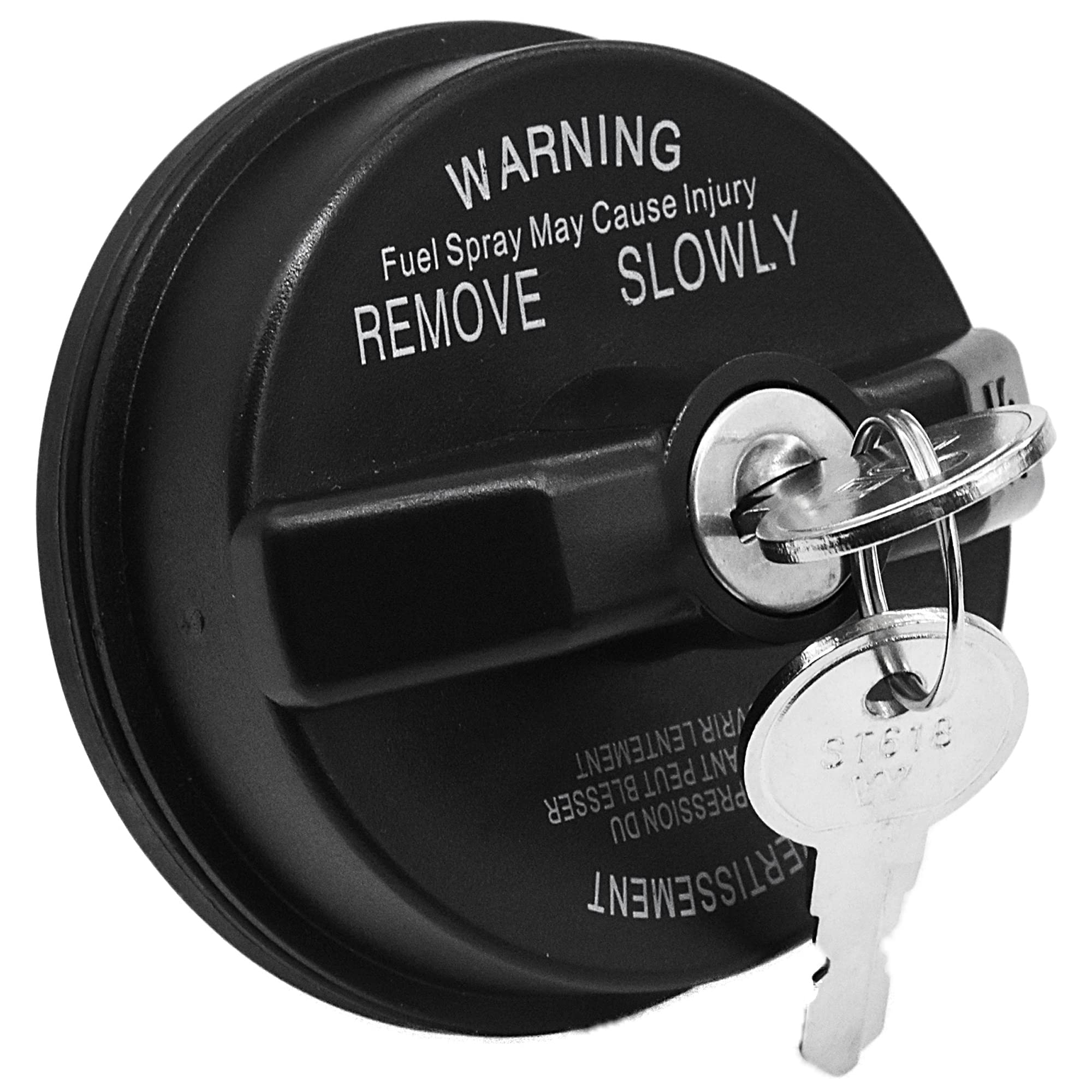 FOXSEON Locking Gas Cap, Lock Fuel Cap Compatible with Dodge Ram - Challenger Grand Caravan Ram 1500, Cherokee Wrangler TJ LJ JK JKU JL JLU JT, Replace 05278655AB, 5278655AB