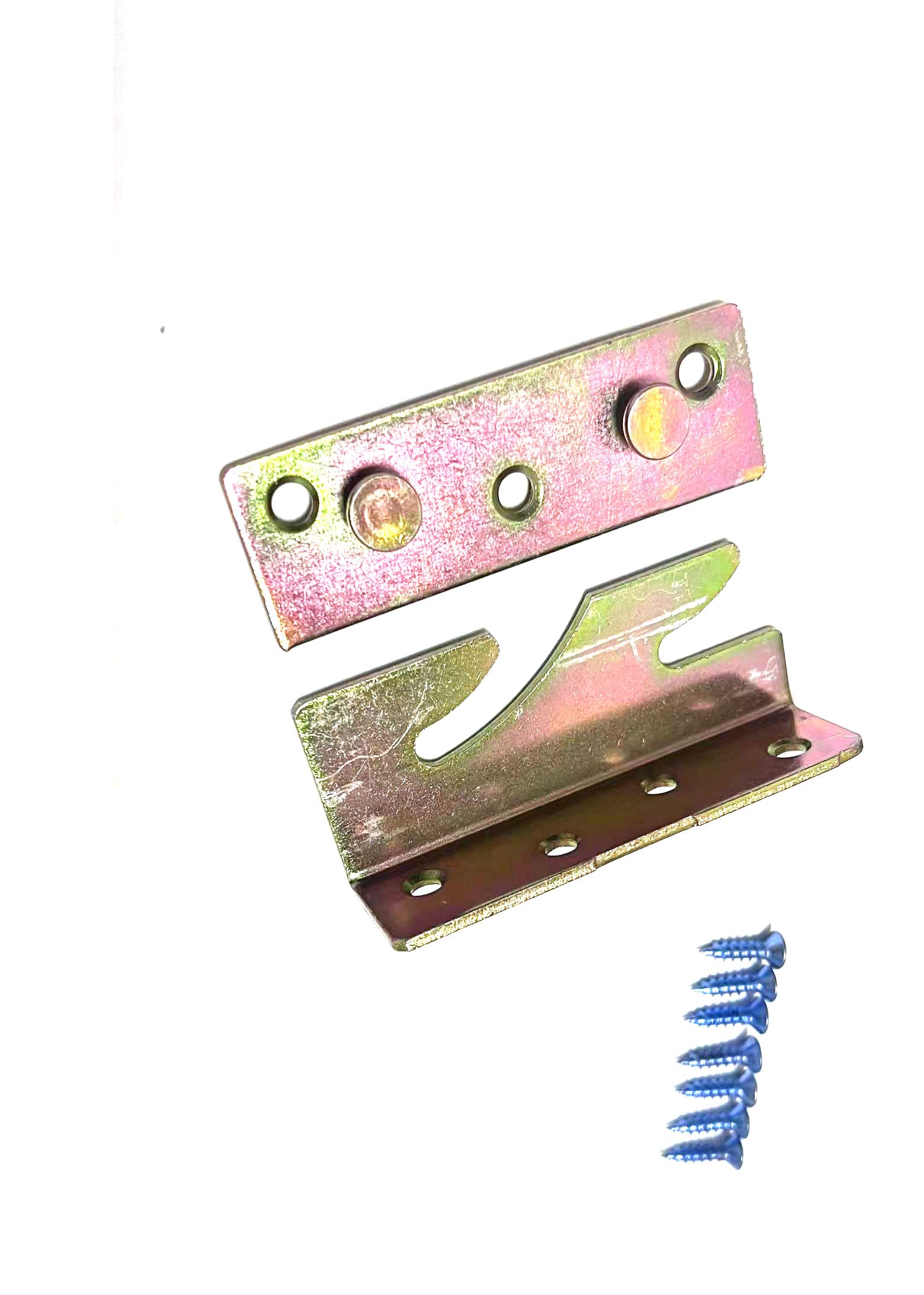 Heavy Duty Non-Mortise Bed Rail Fittings, Bed Rail Brackets, Bed Frame Hardware, Wooden Bed Brackets . Set of 4 with Screws .