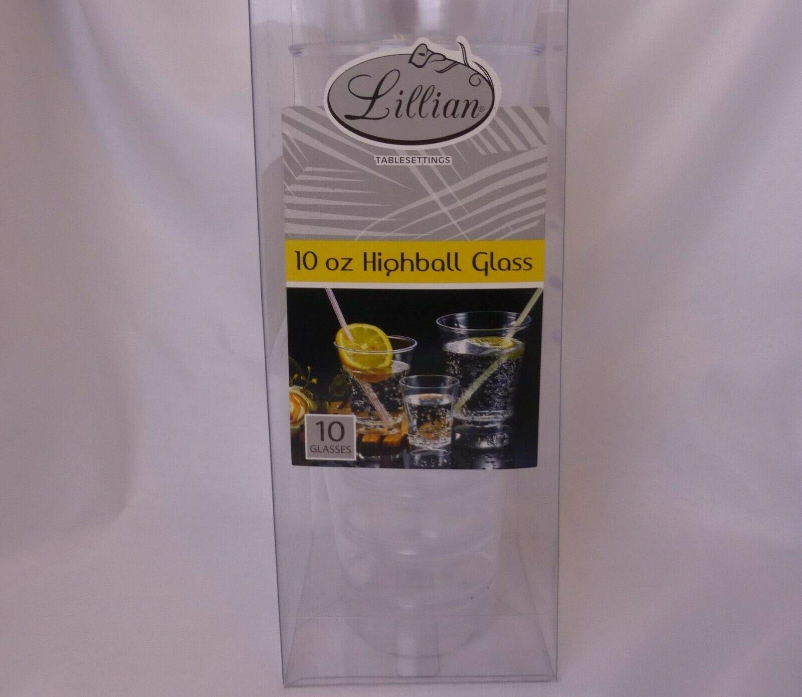 Kingzak Clear Plastic Highball Glasses - 10oz | 10 Disposable Wine Glasses & Cocktail Glasses, Great to use as Tossware Wine Glasses, Disposable Cups, Party & Kitchen Essentials