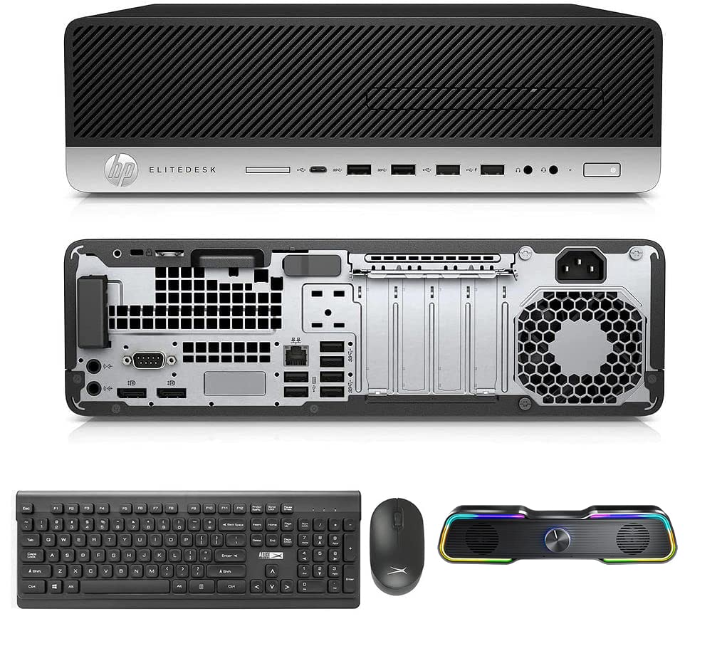 HP EliteDesk 800 G4 SFF Desktop Computer Windows 11 Pro PC,Intel 8th Gen i5-8500,32GB Ram 512GB NVMe M.2 SSD + 2TB HDD,WiFi 6,Bluetooth 5.2,RGB Speakers,Wireless Keyboard Mouse(Renewed)