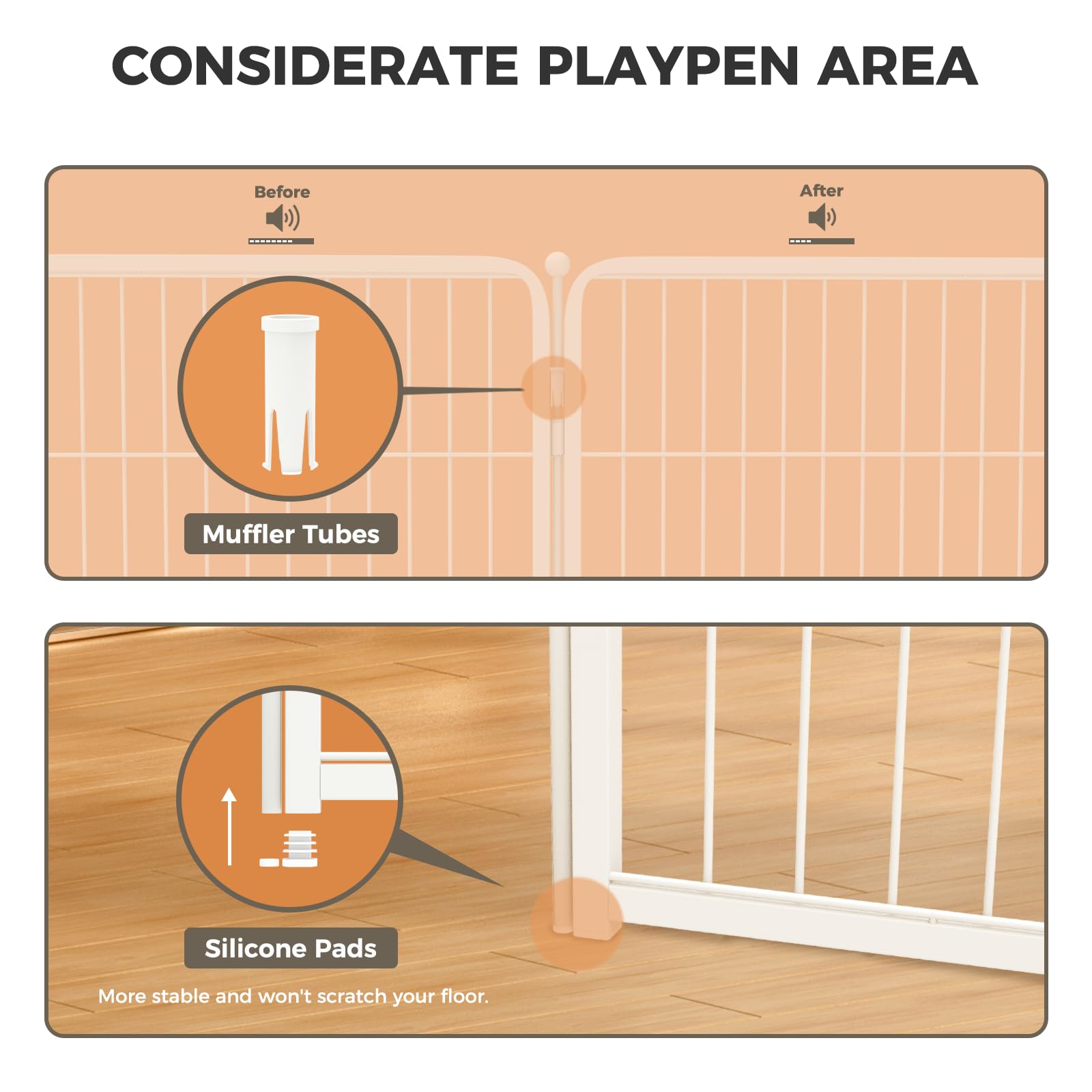 FXW Homeplus Dog Playpen Designed for Indoor Use, 24" Height for Puppy and Small Dogs, White│Patented