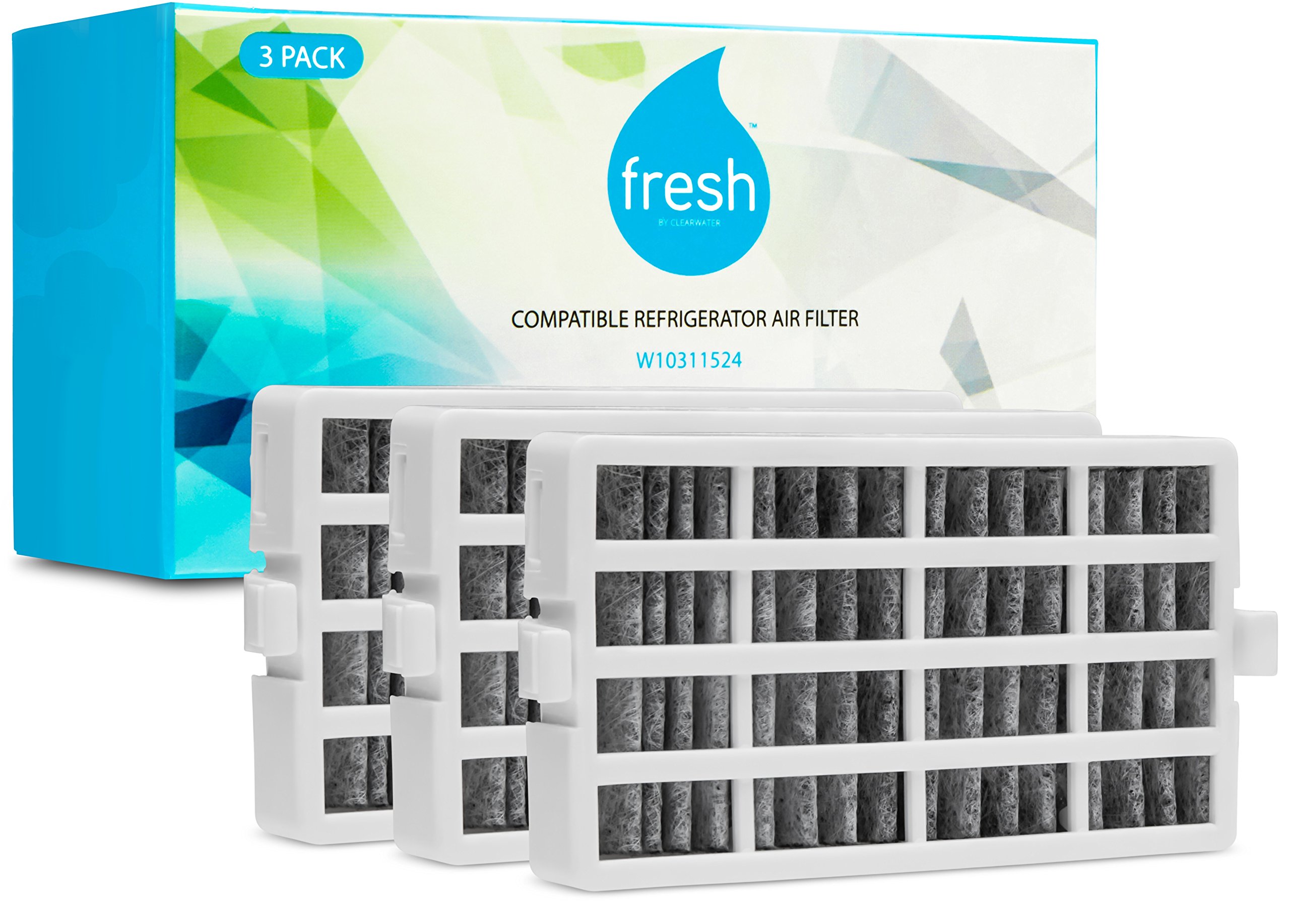 Fresh W10311524 Refrigerator Air Filter Replacement for Whirlpool, W10311524, AIR1, Maytag, Kitchenaid, and Jenn-Air, FreshFlow Air Filter (3 Pack) - Whirlpool Replacement Air Filter by Mist.