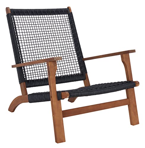 SAFAVIEH Outdoor Collection Chantelle Natural/Black Woven 5-Piece Patio Set