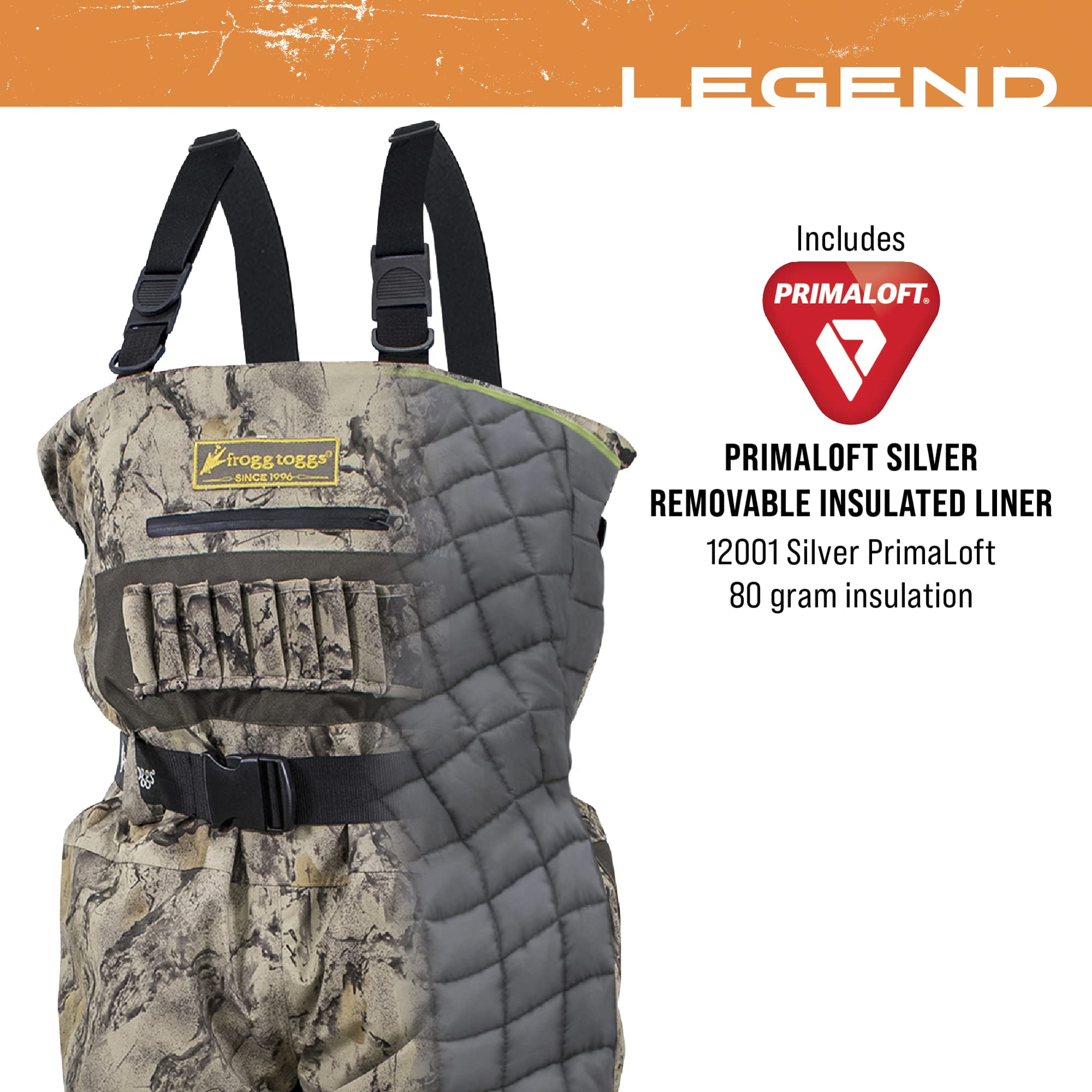 FROGG TOGGS Men's Legend 2-N-1 Hunting Wader with Zip in/Out Primaloft Liner