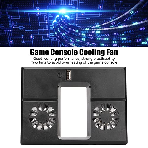 Game Console Cooling Fan, Vertical External USB Two Turbofans Game Console Heat Sink Clip on for Series X Game Console