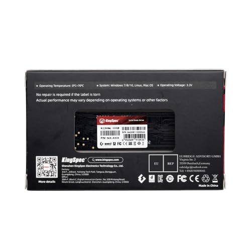 KingSpec 512GB M.2 PCIe SSD 2280, up to 3500MB/s, Internal M2 NVMe Gen 3 Hard Drive with 3D NAND Flash, Compatible with Laptop & PC Desktop