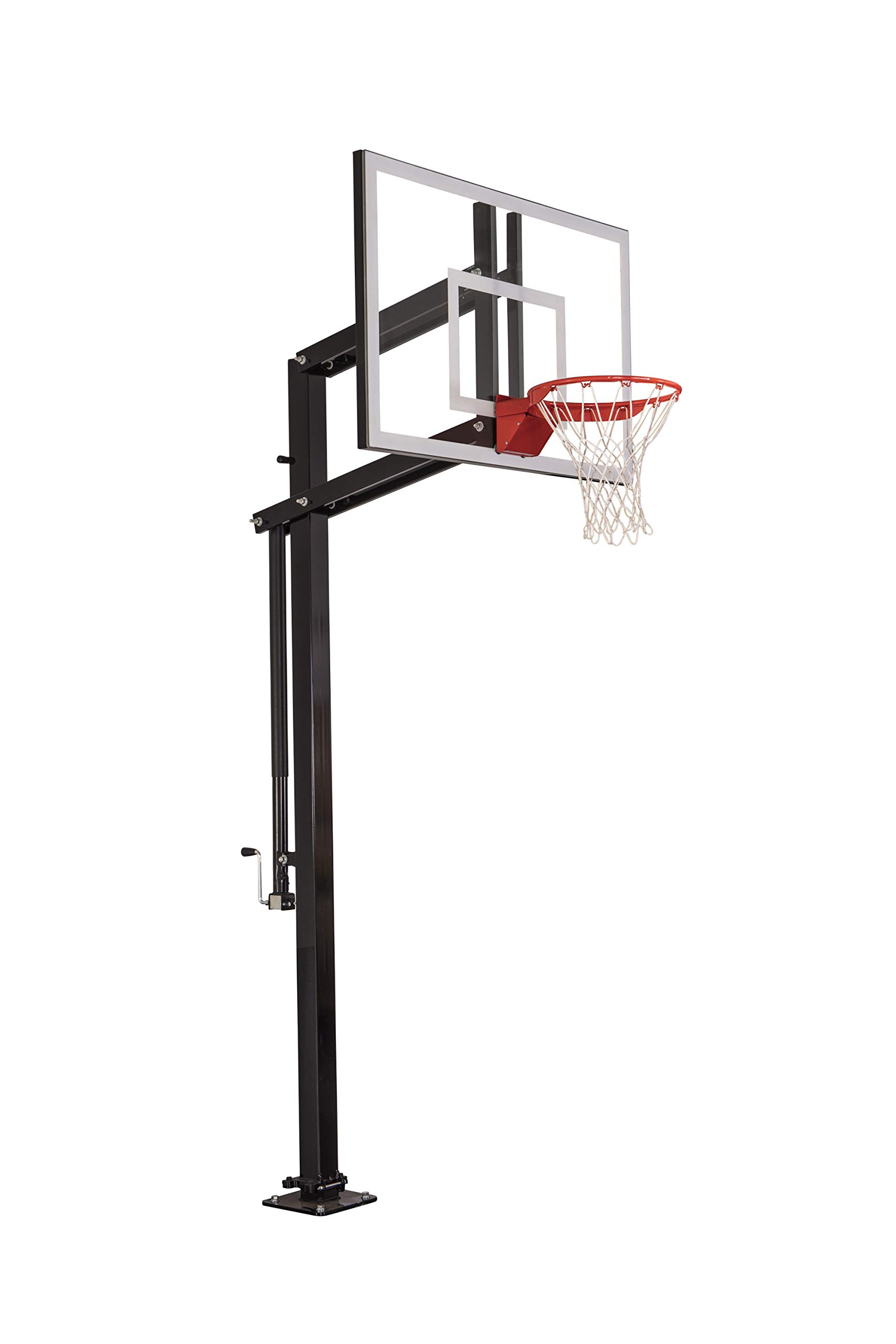 Goalsetter X454 In Ground Adjustable Basketball System with 54-Inch Glass Backboard and Flex Rim