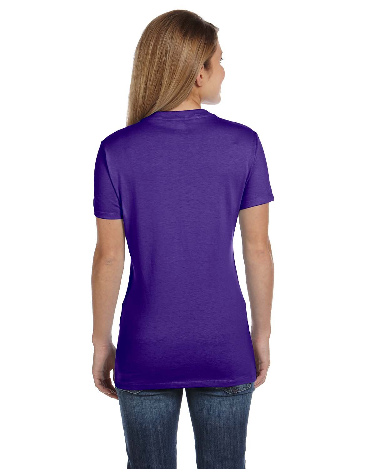 Hanes Women's Nano- V-Neck T-Shirt Purple X-Large