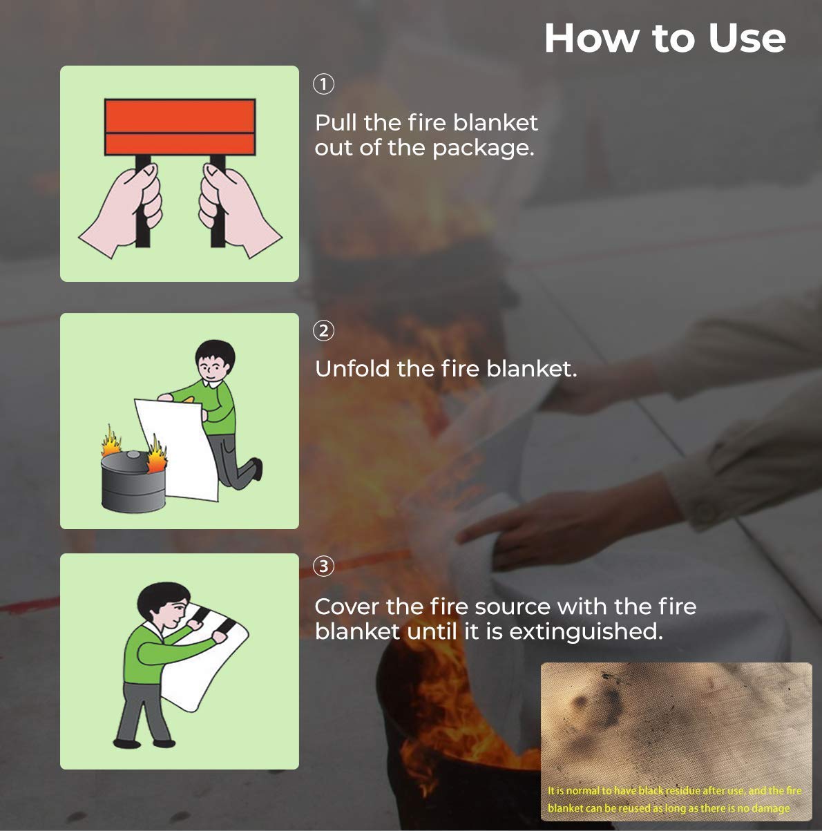 Fire Blanket for Home, Sportneer 2 Pack Emergency Fire Blanket Kitchen Camping Fireproof Fire Resistant Blankets Fire Protection Retardant Survival Safety Suppression for Camping Kitchen 39.3''x39.3''