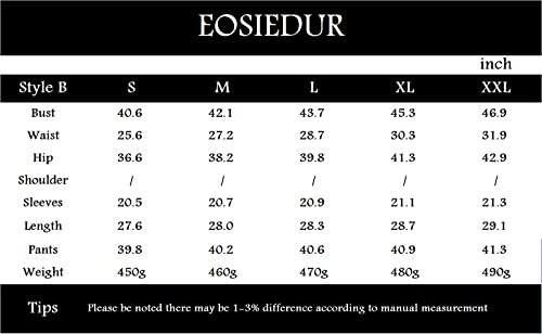 EOSIEDUR Women's 2 Piece Outfits Zip Top Jacket and Elastic Waistband Pant Women Sweatsuit Tracksuit Sets, Black L