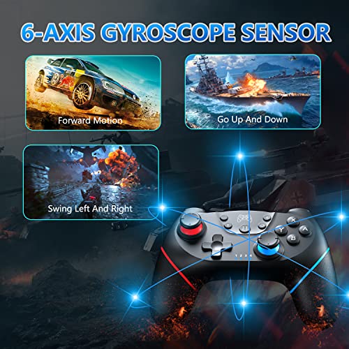YUYIU 【Upgraded】 Switch Controller Switch Pro Controller-Switch Remote Gamepad Joystick for Nintendo Switch/Switch Lite/Switch OLED,Pro Controller Switch Dual Vibration Turbo with Charging Cable