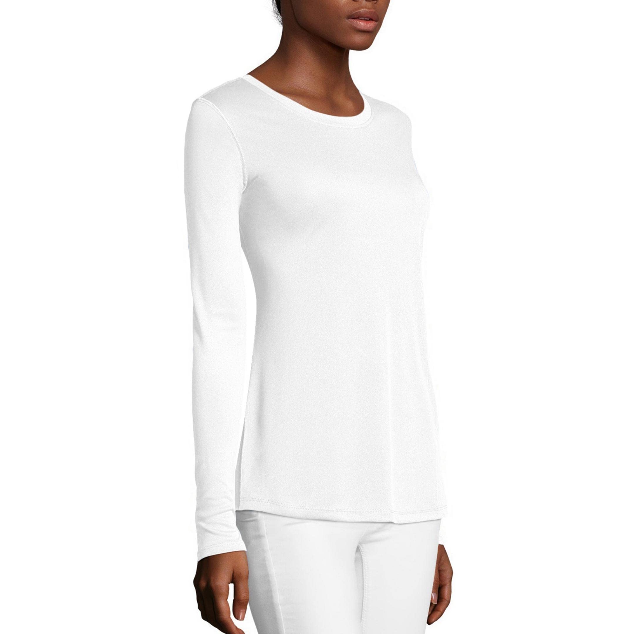 Hanes womens Sport Cool Dri Performance Long Sleeve T-shirt Shirt, White, Medium US