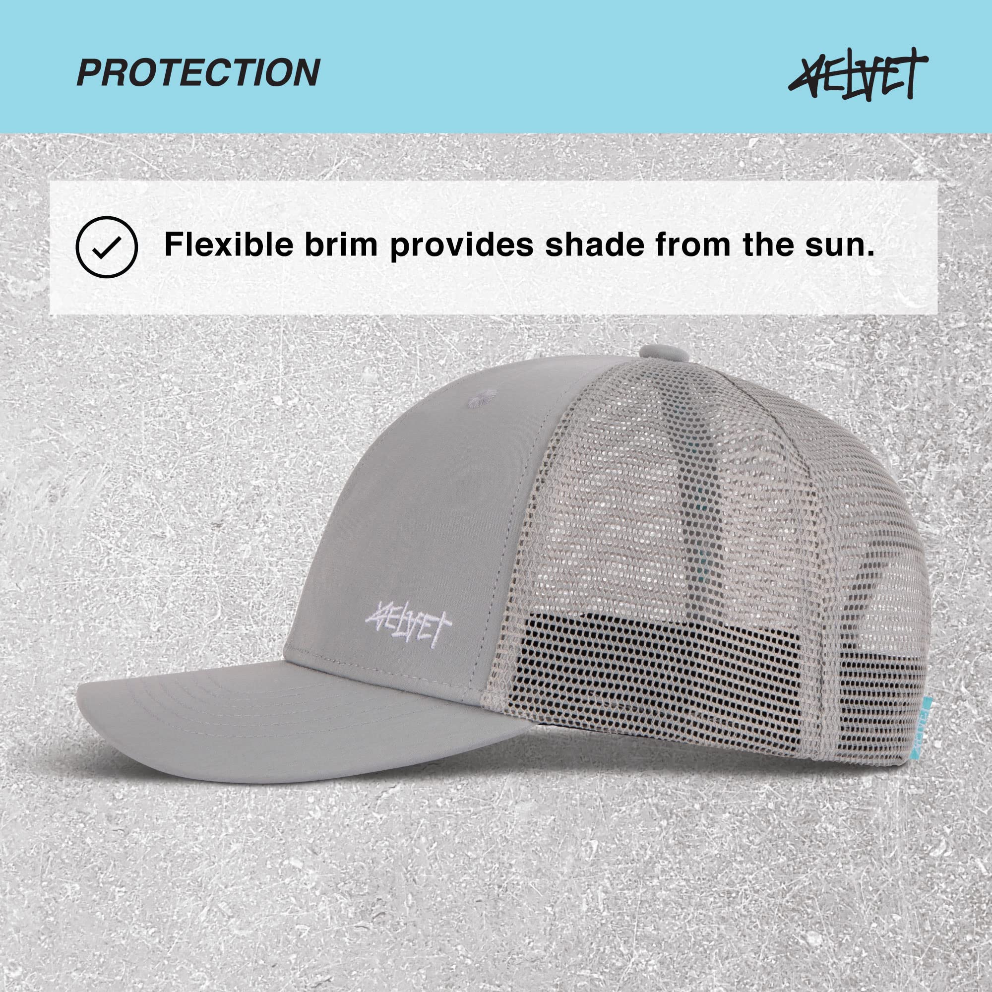 Hydro Waterproof Trucker Men's Hat, Performance Water Proof Floating Snapback Baseball Cap for Boating, Golf, Gym, Lightweight Headwear with Sweat Resistant Band. One Size Fits All, Unisex Gray