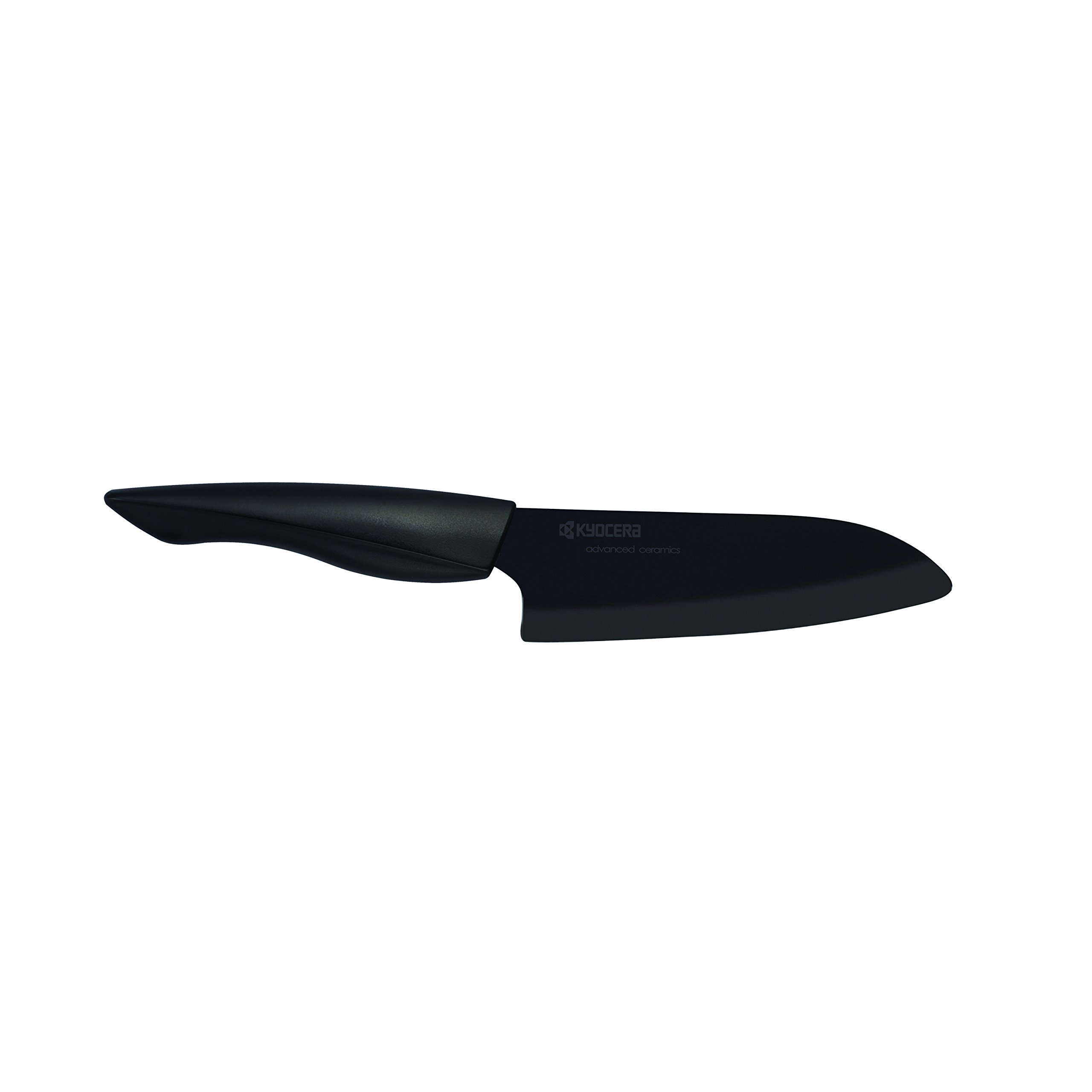 Kyocera Innovation Series Ceramic 5.5" Santoku Knife, with Soft Touch Ergonomic Handle-Black Blade, Black Handle