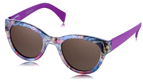 Leafael Sunglasses Womens Trendy Retro Purple Floral Designs | Polarized Lens UV Protection | Round Cat Eye Frame | Casual & Active